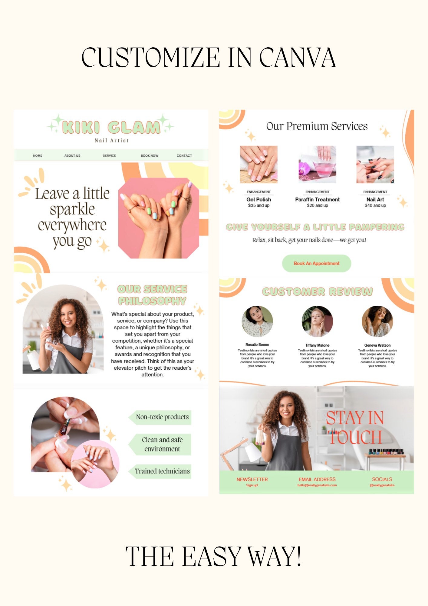 Canva Website Template With 3 Free Logos, Website Templates, Done for ...