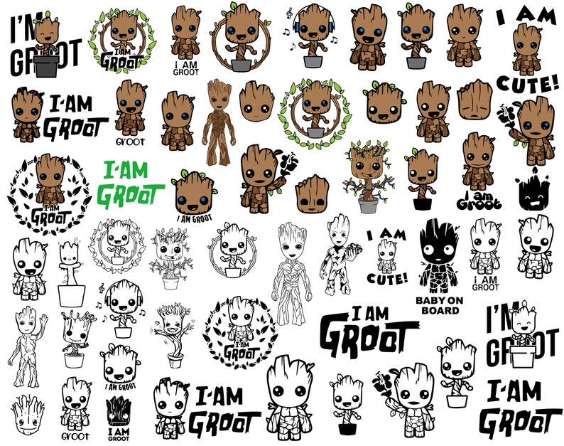 Groot Svg Bundle, Groot Clipart, I Am Groot Svg, Svg for Cricut ...