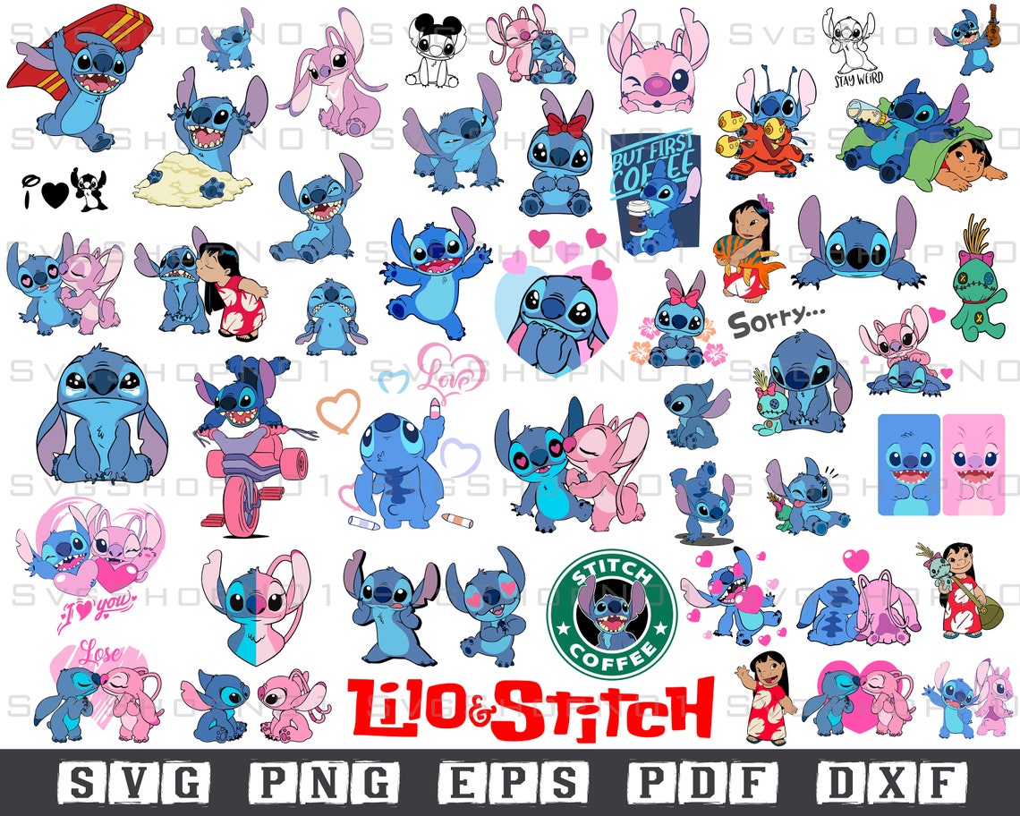 Stitch Bundle Svg, Stitch Layered Svg, Stitch SVG, Lilo and Stitch Svg ...
