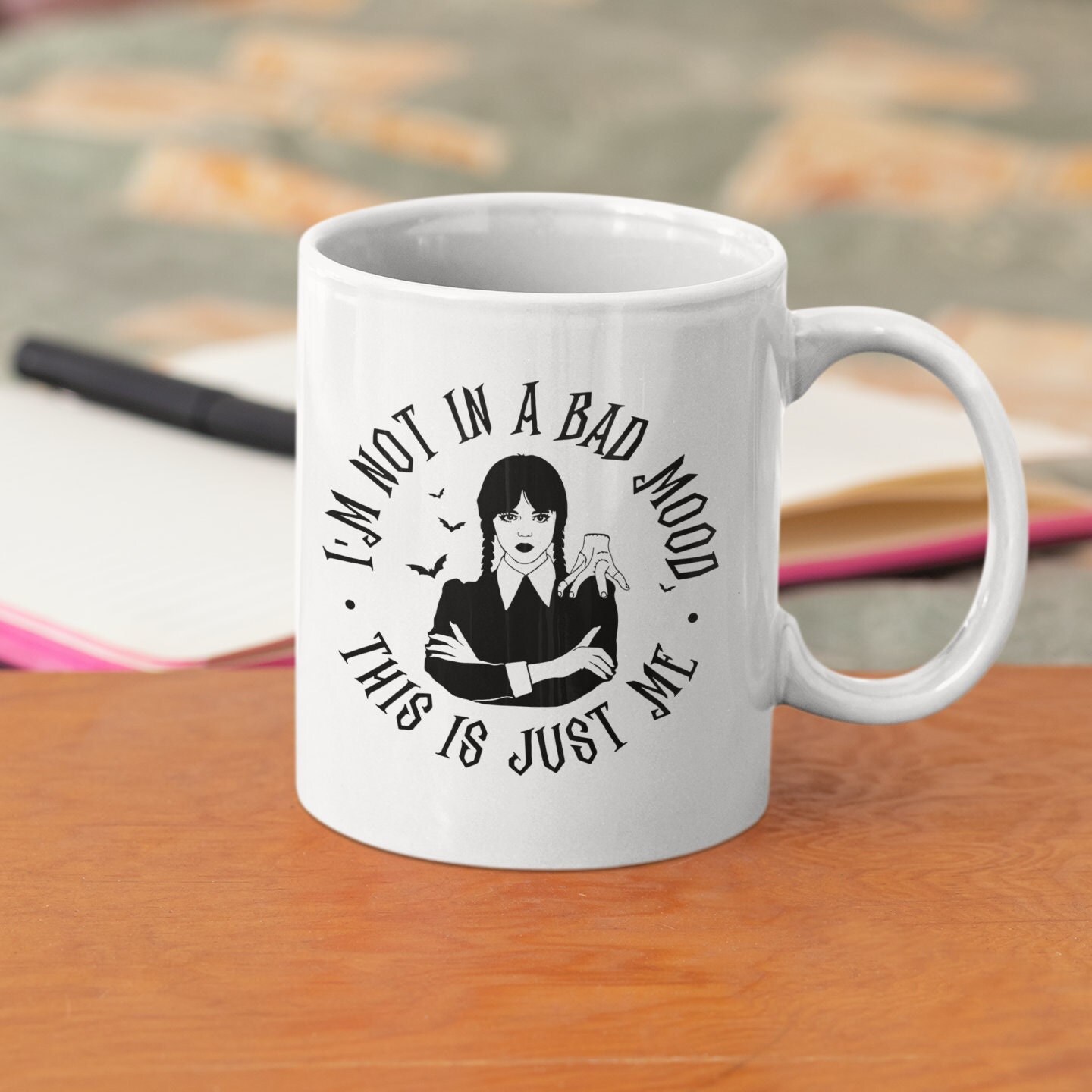 Wednesday Addams Mug Addams Family Inspired Quirky 'not in a Bad Mood ...