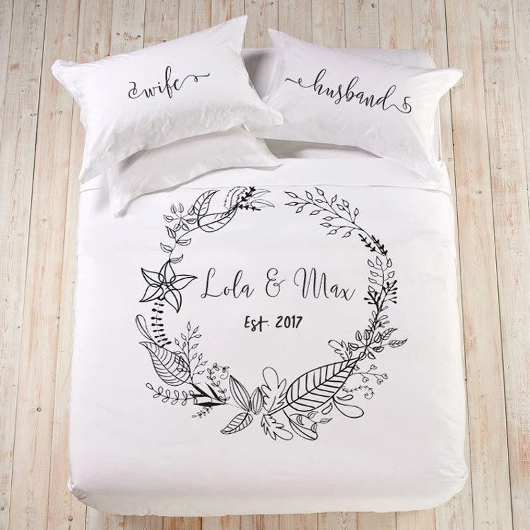 Personalized Wedding Established Gift Bedding Set King Queen Double ...