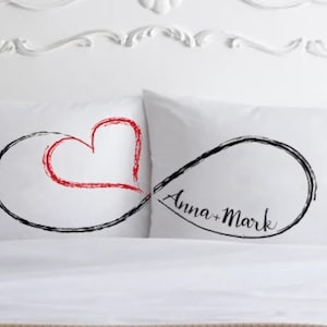 Personalized Infinity Love Couple Pillow Cases Infinite Gift ...