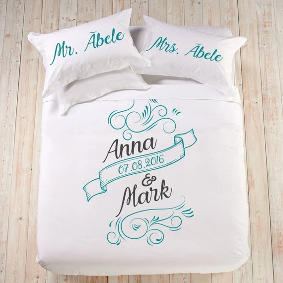 Personalized Wedding Bedding Set King Queen Size Couple Pillowcases Duvet Cover Set Wedding Gift Ideas Couple Newlywed Marriage Gift Etsy UK