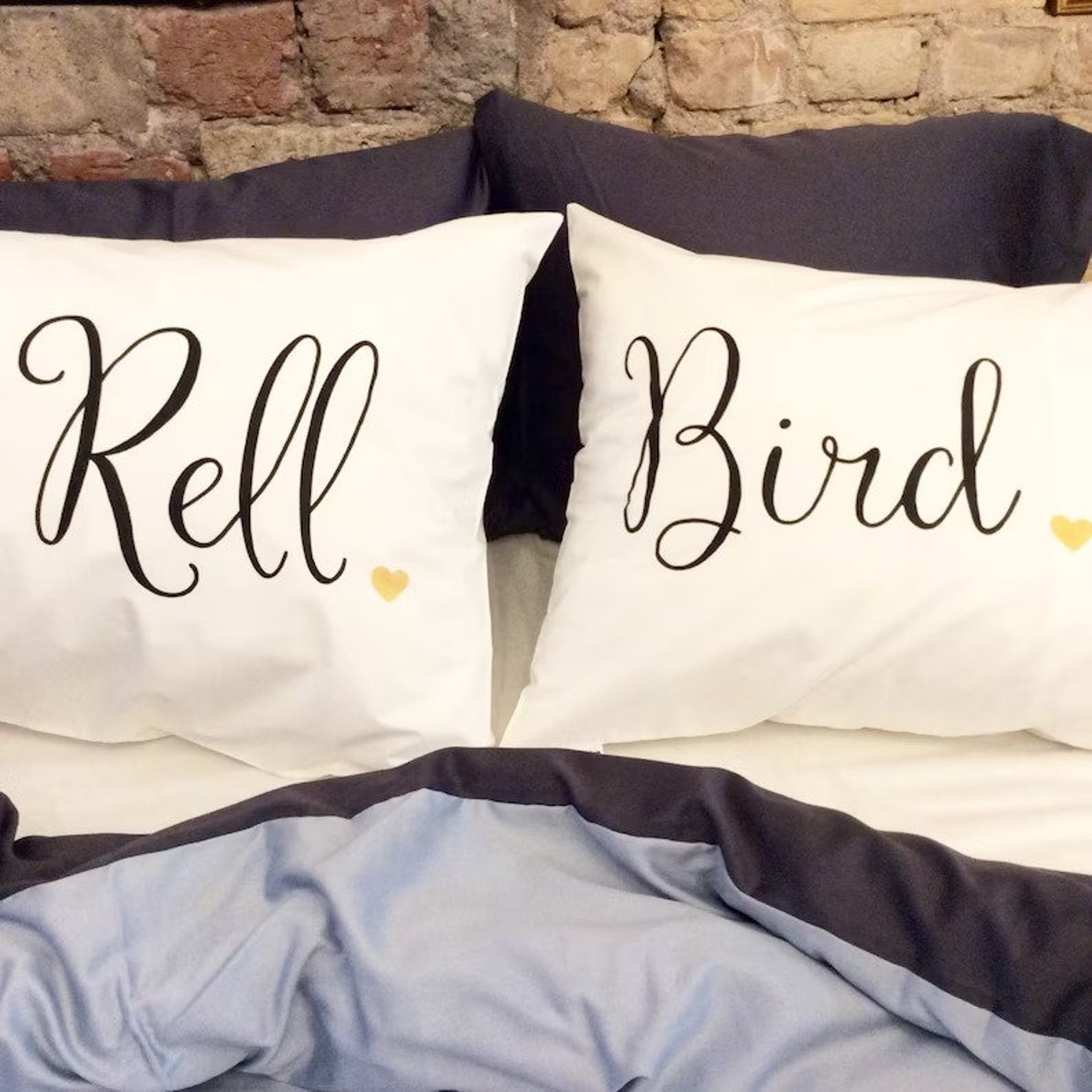 Personalized Couple Pillowcases, Anniversary Gift, Handmade Cotton ...