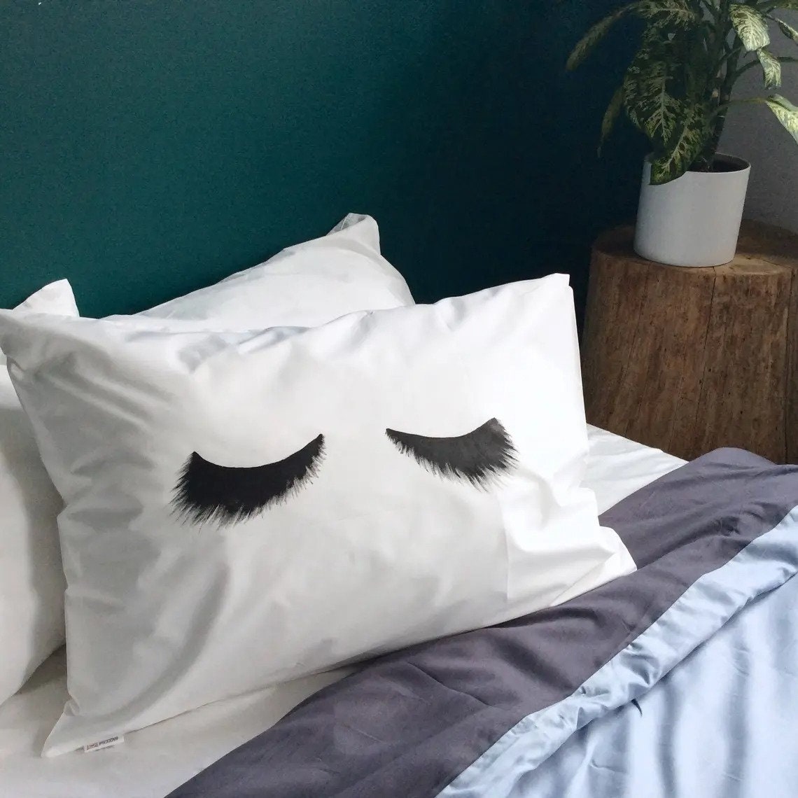 Eyelids Shut Eye Eyelash Pillow Case for Her Girl Girlfriend Bedroom ...