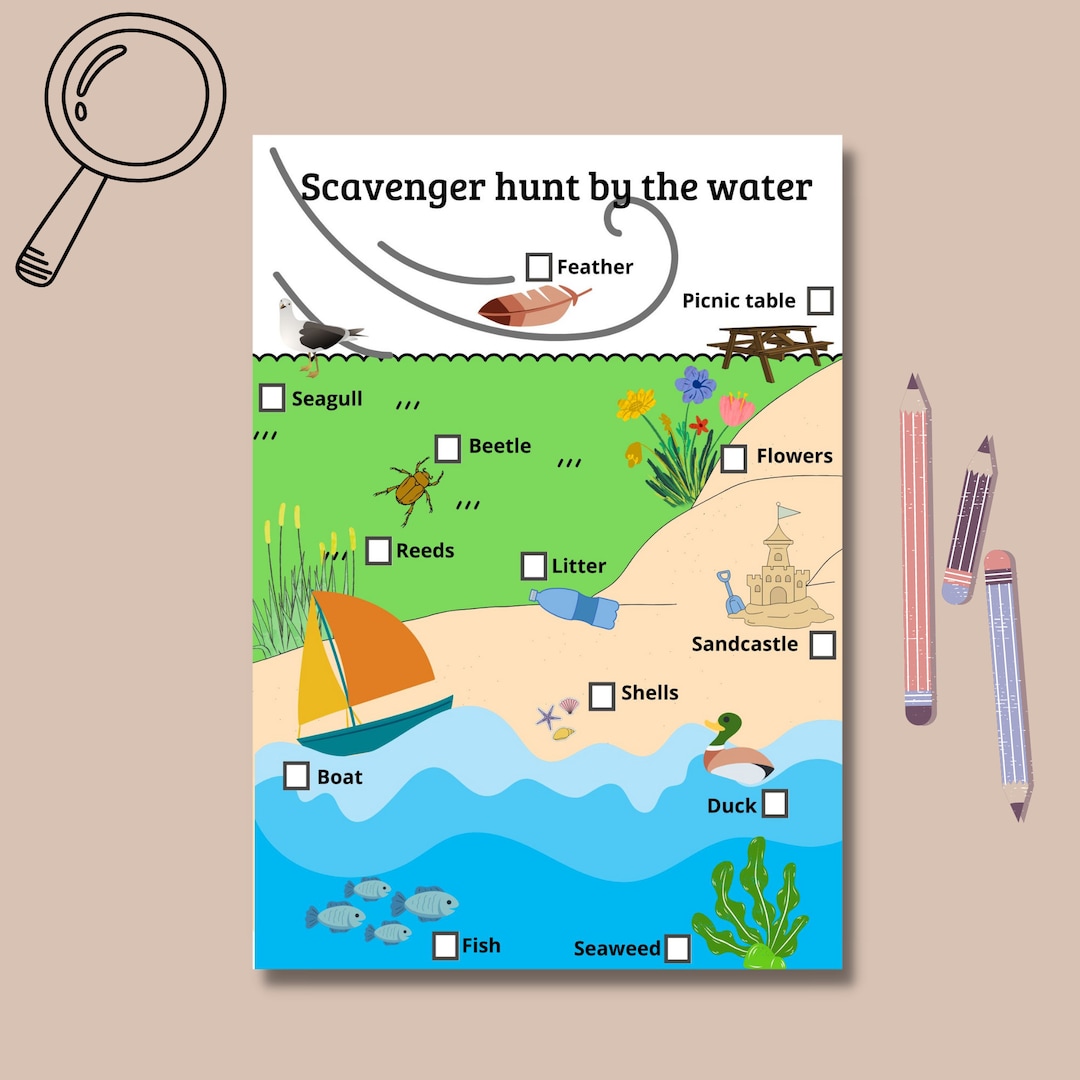 Scavenger Hunt Water Treasure Hunt Water Tracks by the Water Nature ...