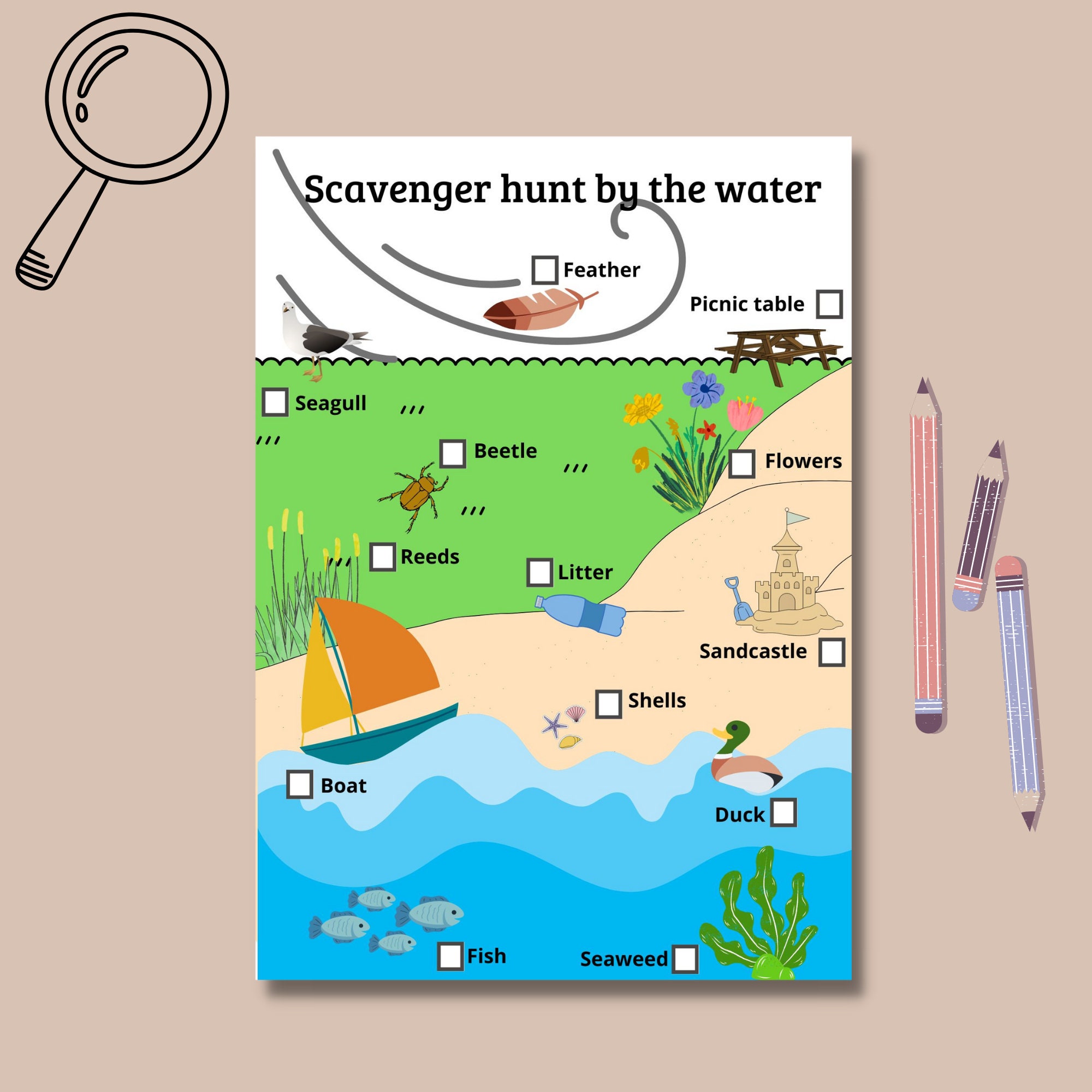 Scavenger Hunt Water Treasure Hunt Water Tracks by the Water Nature ...