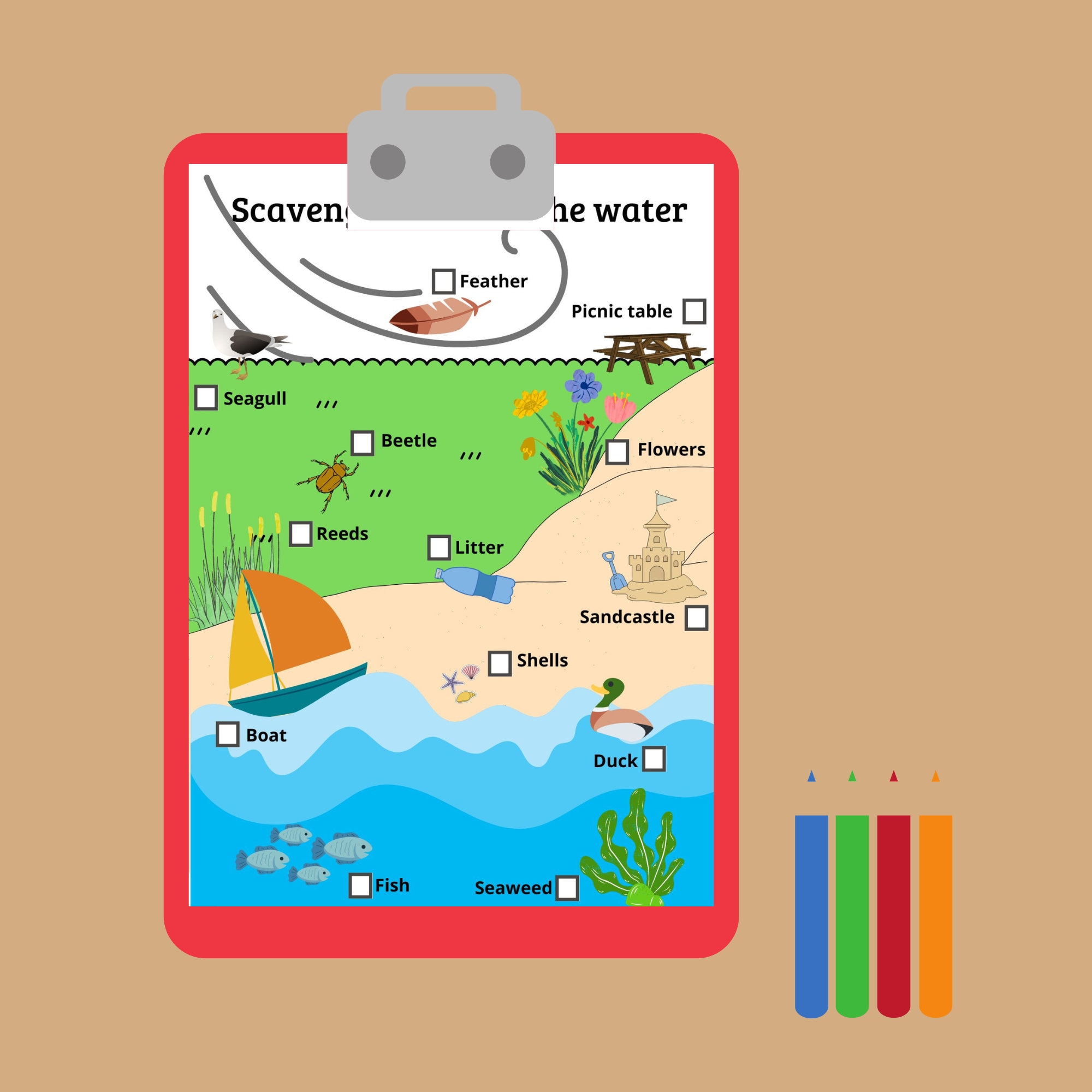 Scavenger Hunt Water Treasure Hunt Water Tracks by the Water Nature ...