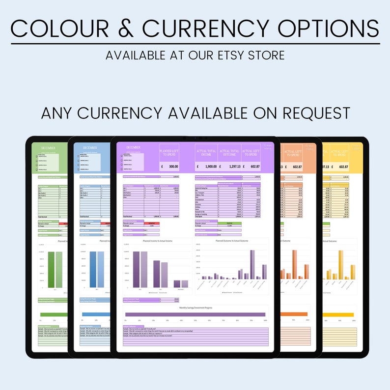 Annual Budget Spreadsheet Monthly Budget Planner Financial Planner ...