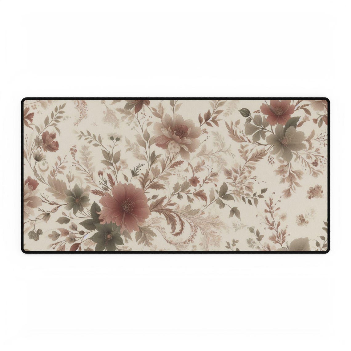 Vintage Floral Desk Mat, Floral Desk Pad, Vintage Office Decor, Pink ...