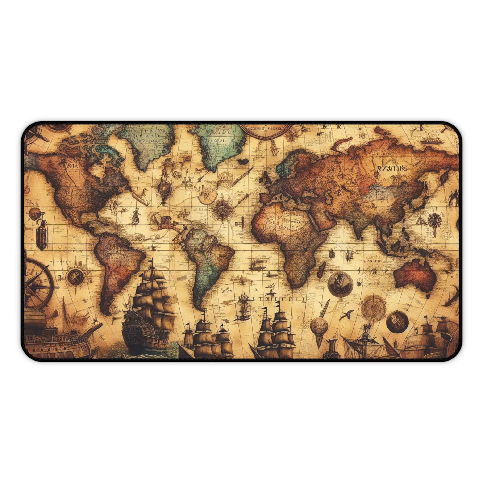 Vintage Pirate Map Desk Mat - Etsy