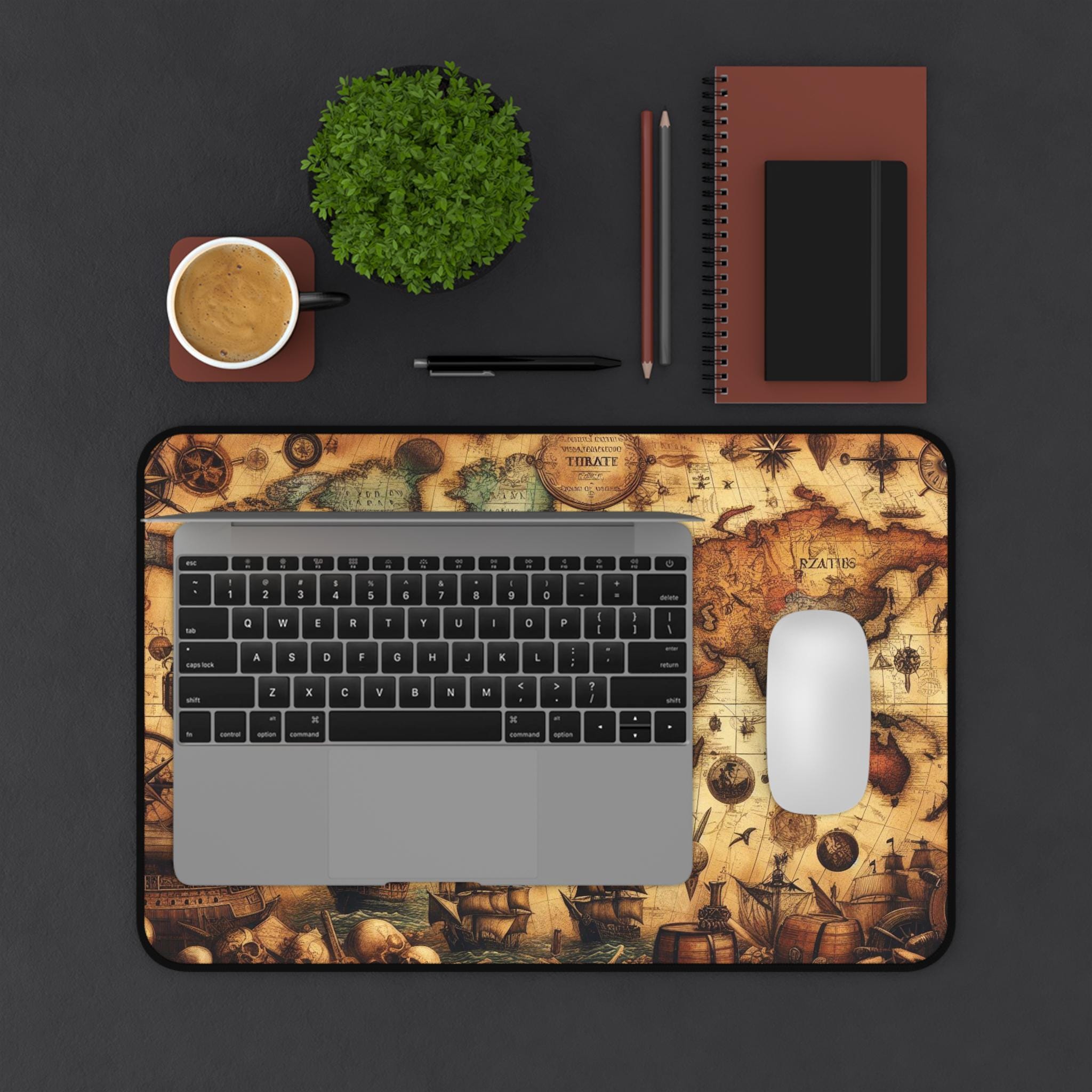 Vintage Pirate Map Desk Mat - Etsy