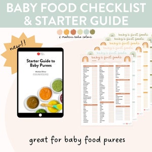 Baby's First Food Checklist & Starter Guide to Baby Purees | 10 First ...