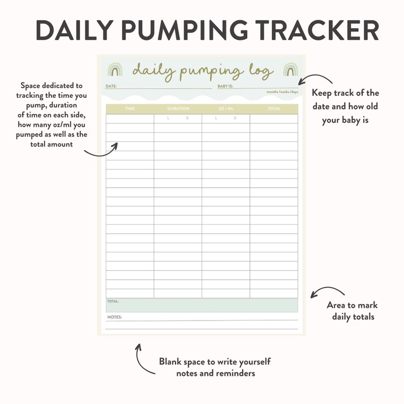 Printable Daily Baby Care Bundle - Baby Tracker, Baby Growth Chart ...