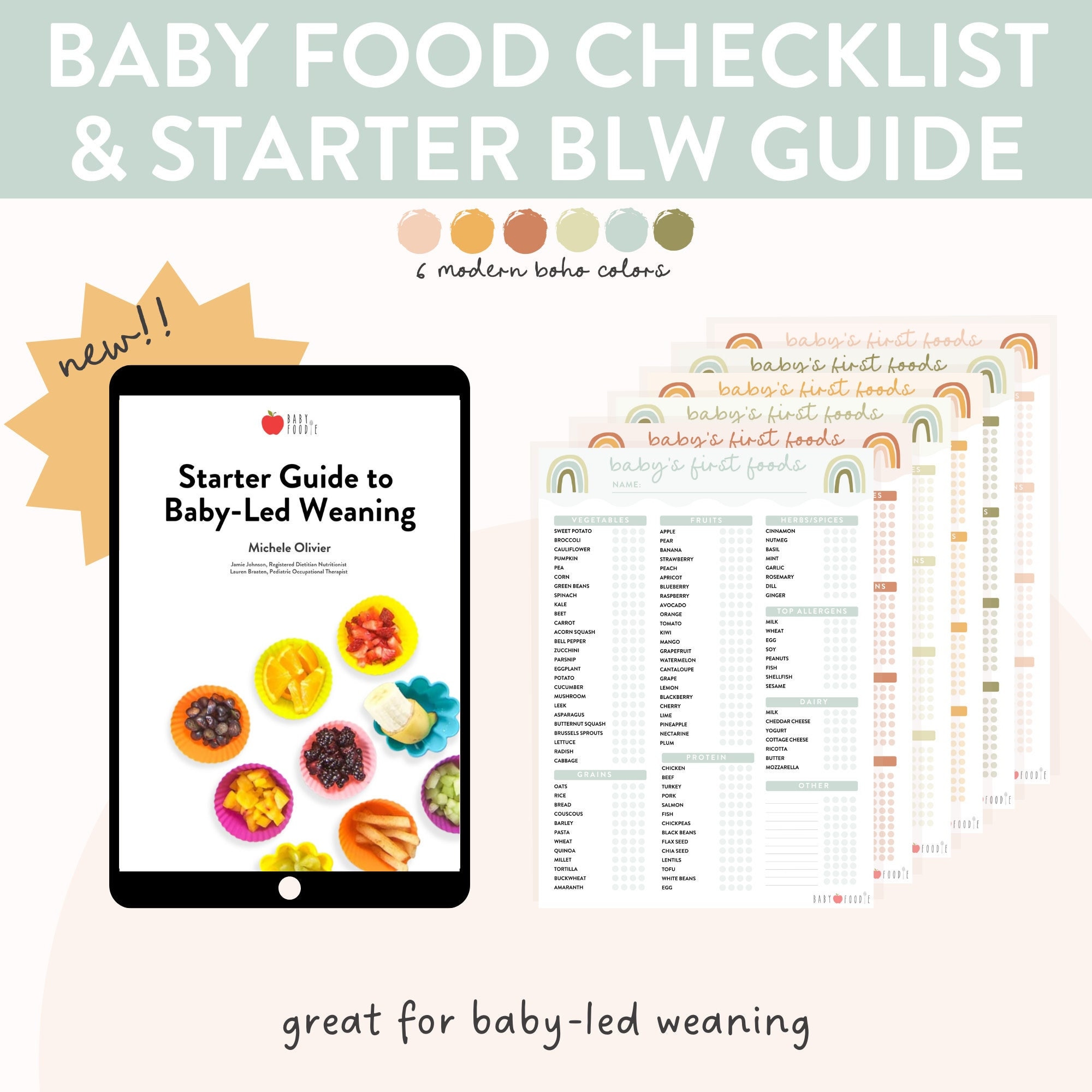 Baby's First Food Checklist & Starter Guide to Baby-led Weaning | 10 ...