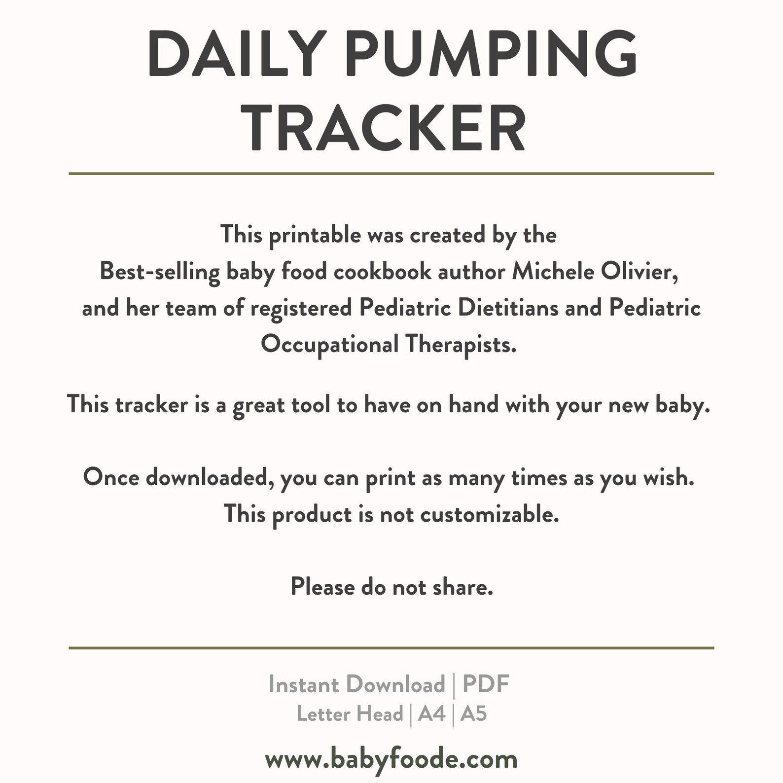 Daily Pumping Tracker, Printable Pumping Log, Track Date, Time, Sides ...
