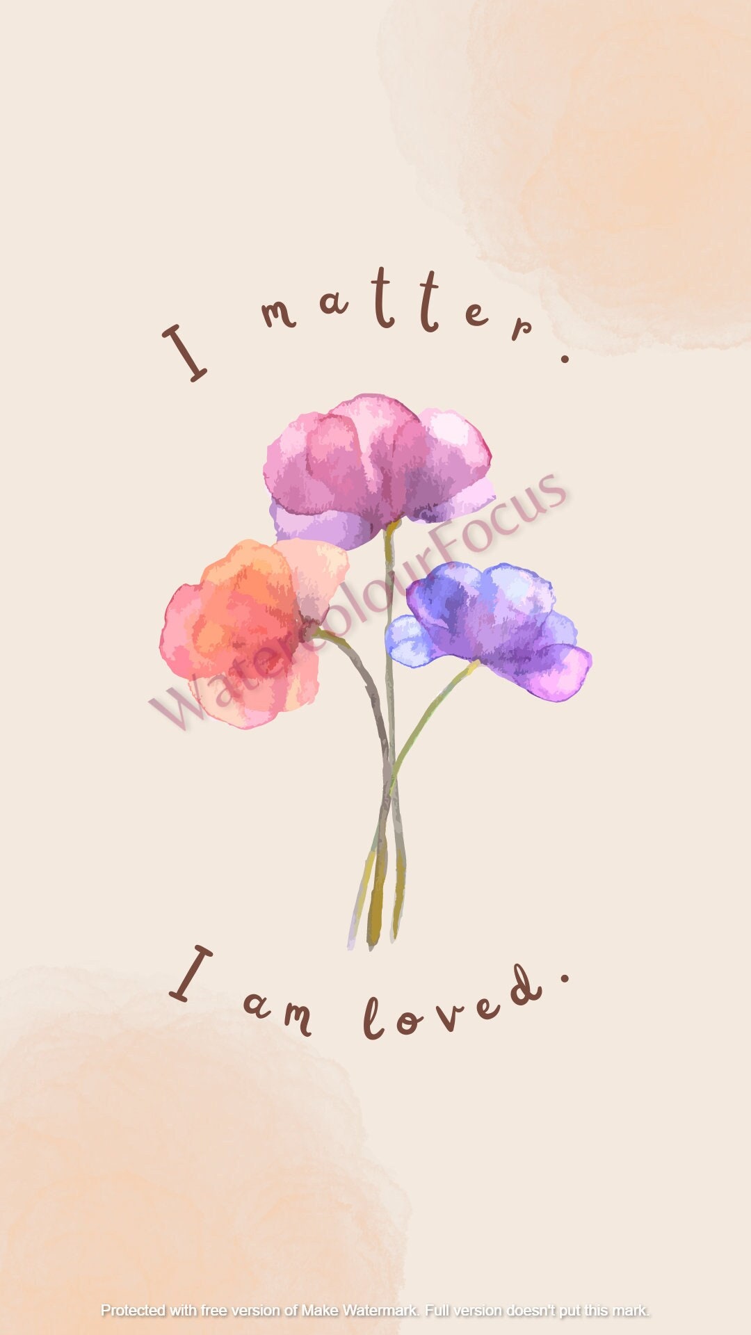 Watercolour Motivational Inspirational Self Love Quote Phone - Etsy