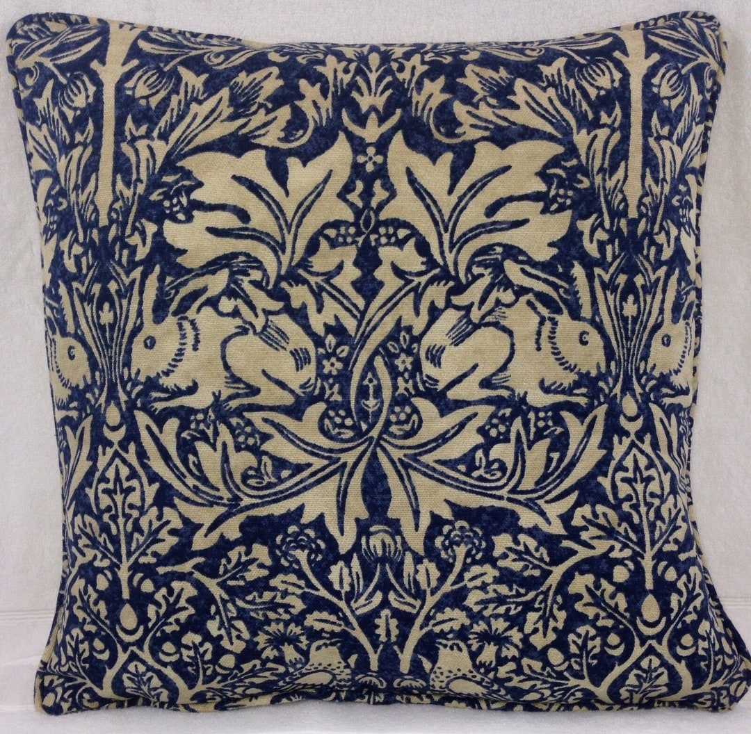 William Morris Brer Rabbit Indigo/vellum Cushion Covers - Etsy