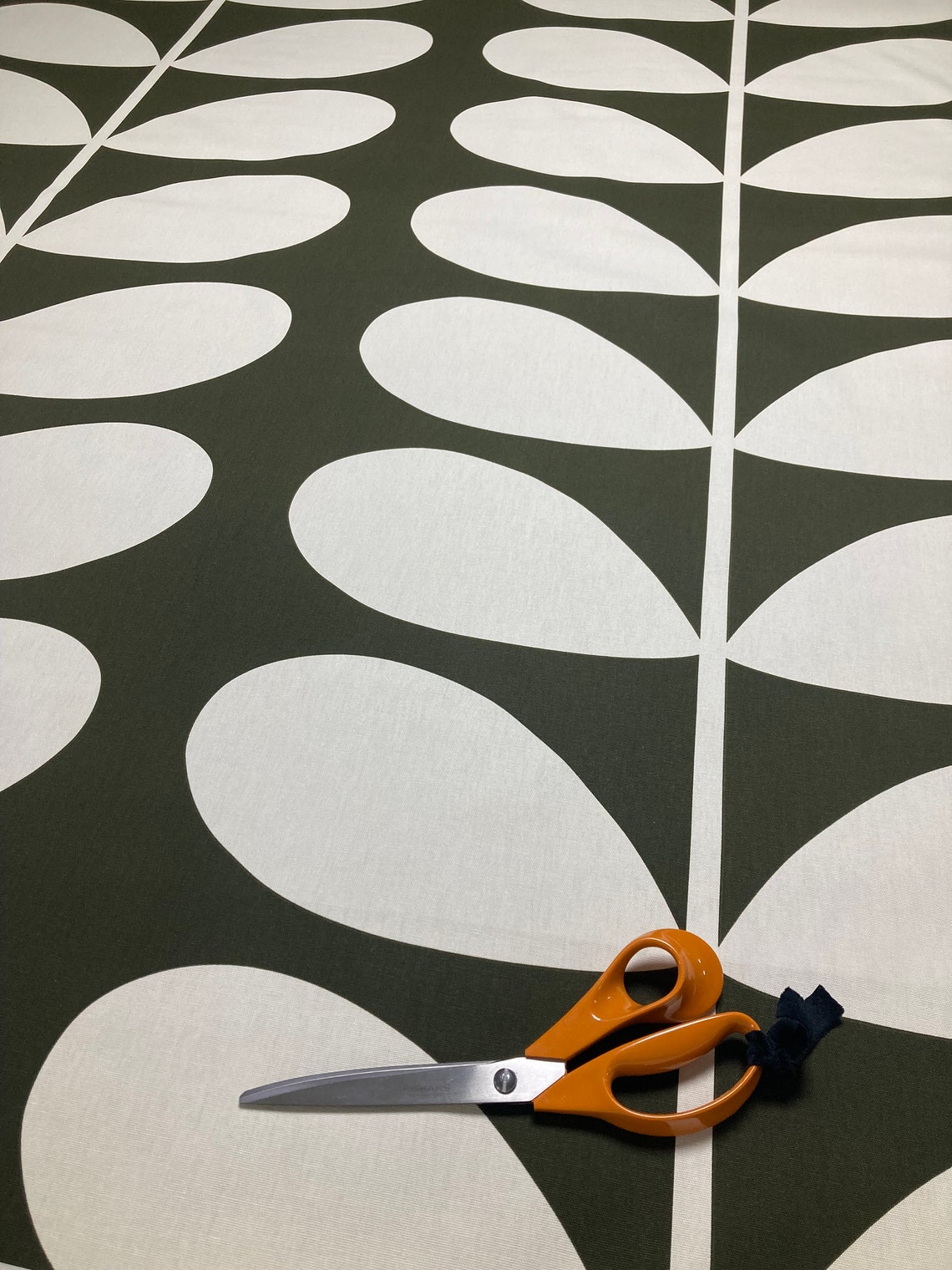 Orla Kiely - Giant Stem - Khaki - Fabric - Buy per Metre - Large Scale ...