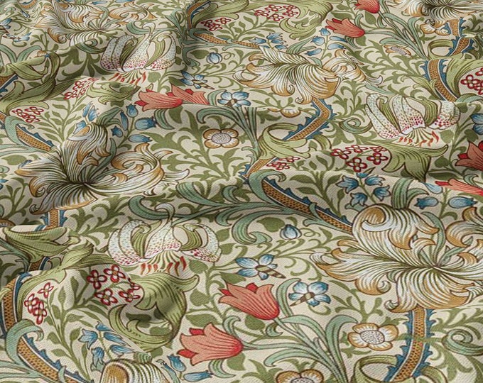 William Morris - Golden Lily Major - Green / Gold - Designer Fabric Buy ...