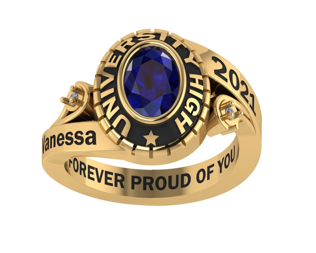 Womens Class Ring Custom Made For High Shcool And College Etsy