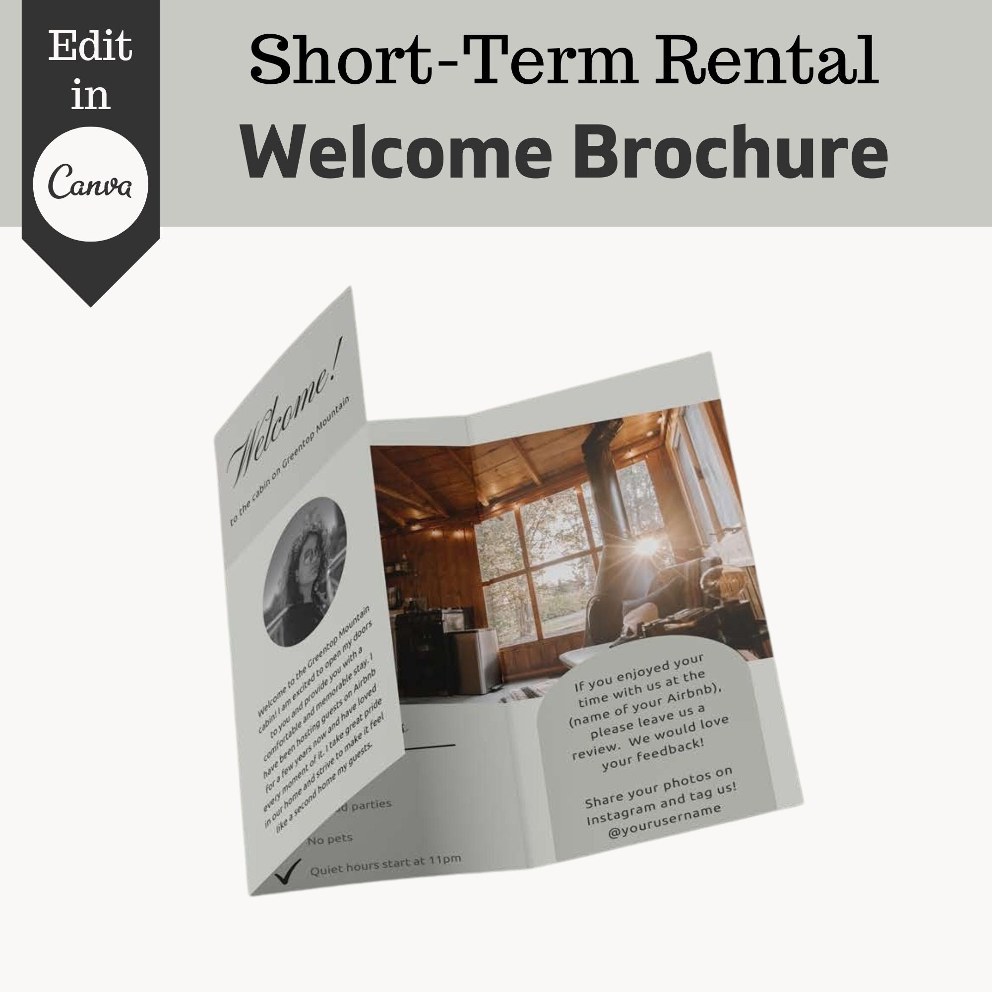 Short-term Rental Welcome Brochure, Airbnb Welcome Trifold Booklet ...