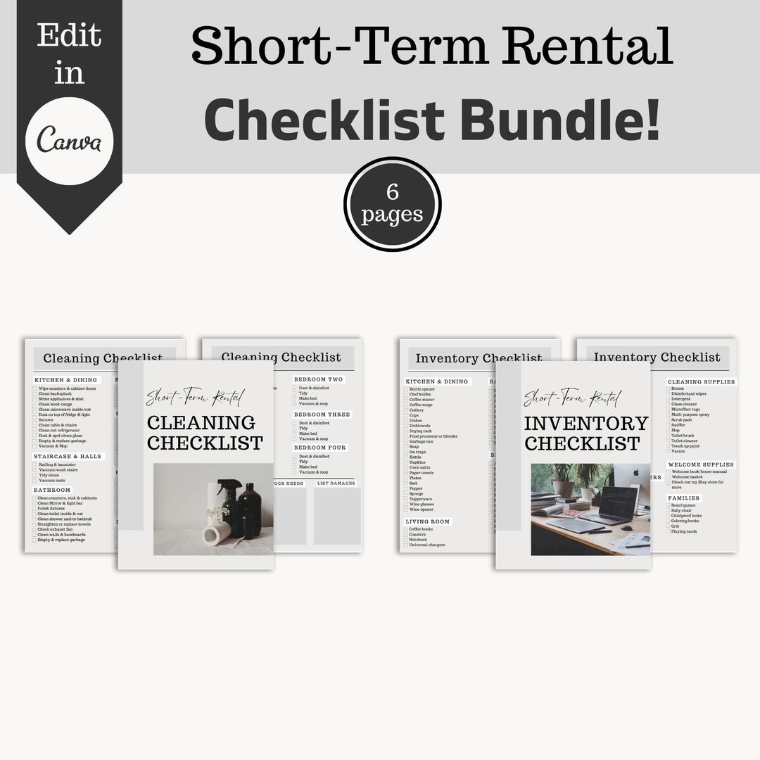 Airbnb Checklist Bundle Pack, Airbnb Cleaning Checklist, Airbnb ...