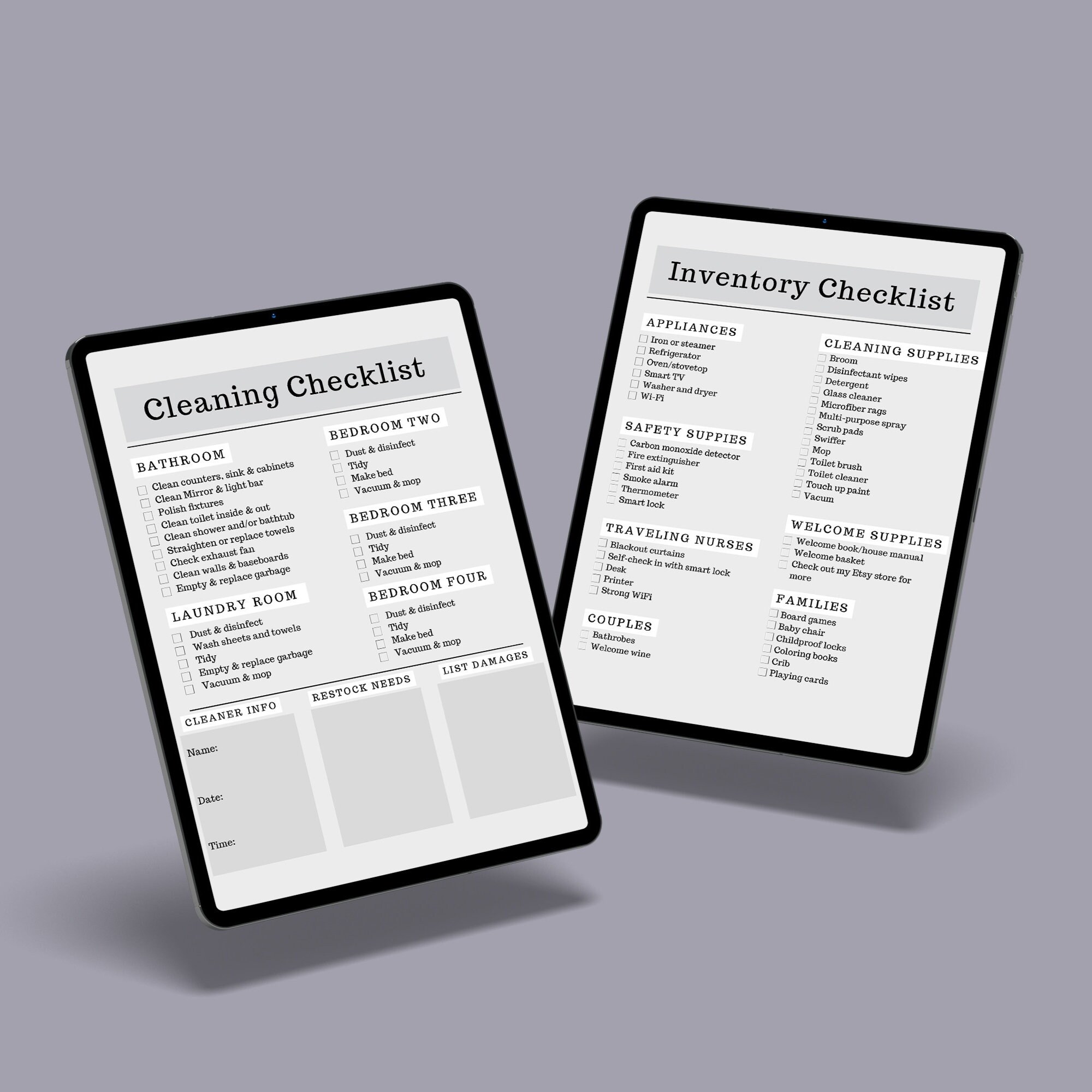 Airbnb Checklist Bundle Pack, Airbnb Cleaning Checklist, Airbnb ...