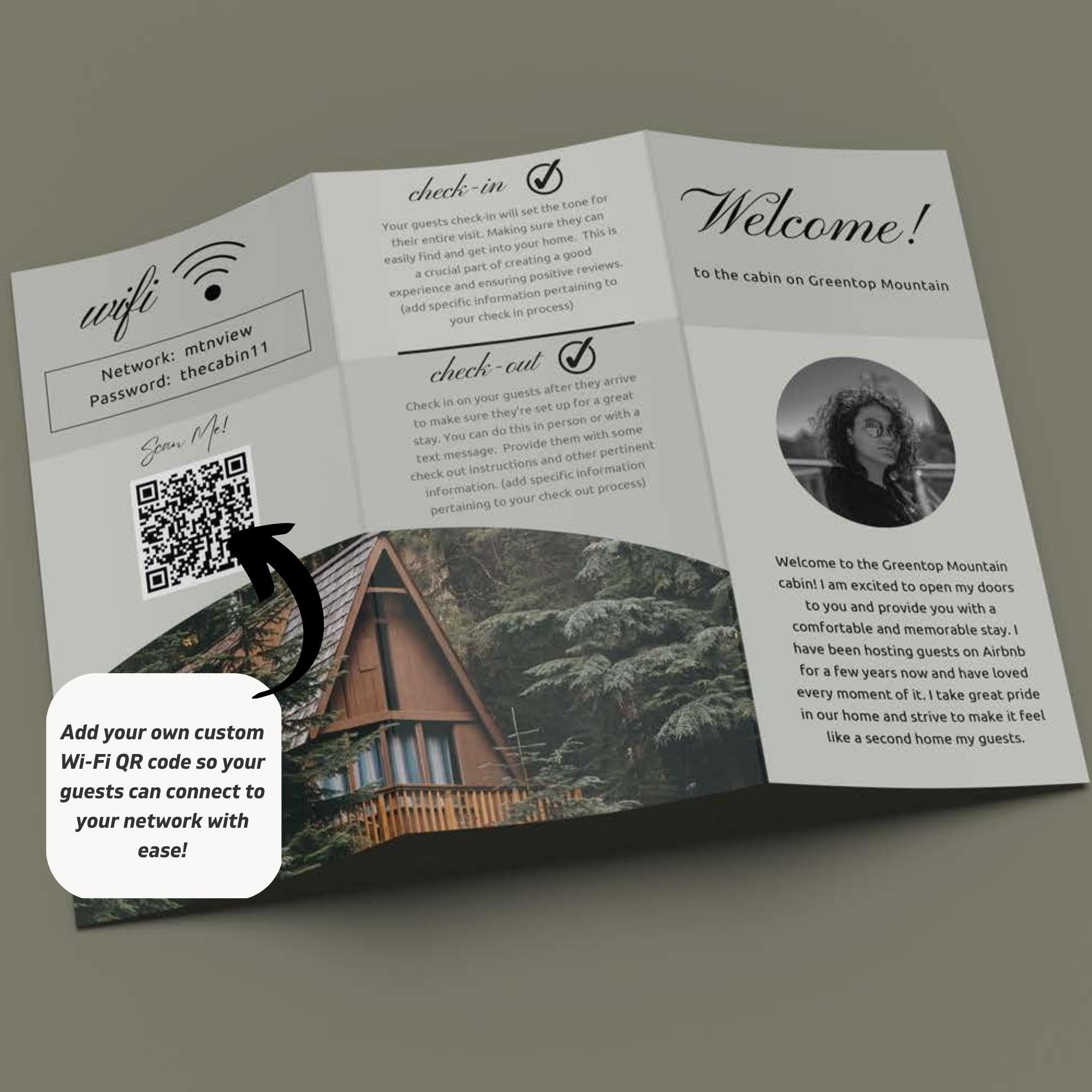 Short-term Rental Welcome Brochure, Airbnb Welcome Trifold Booklet ...