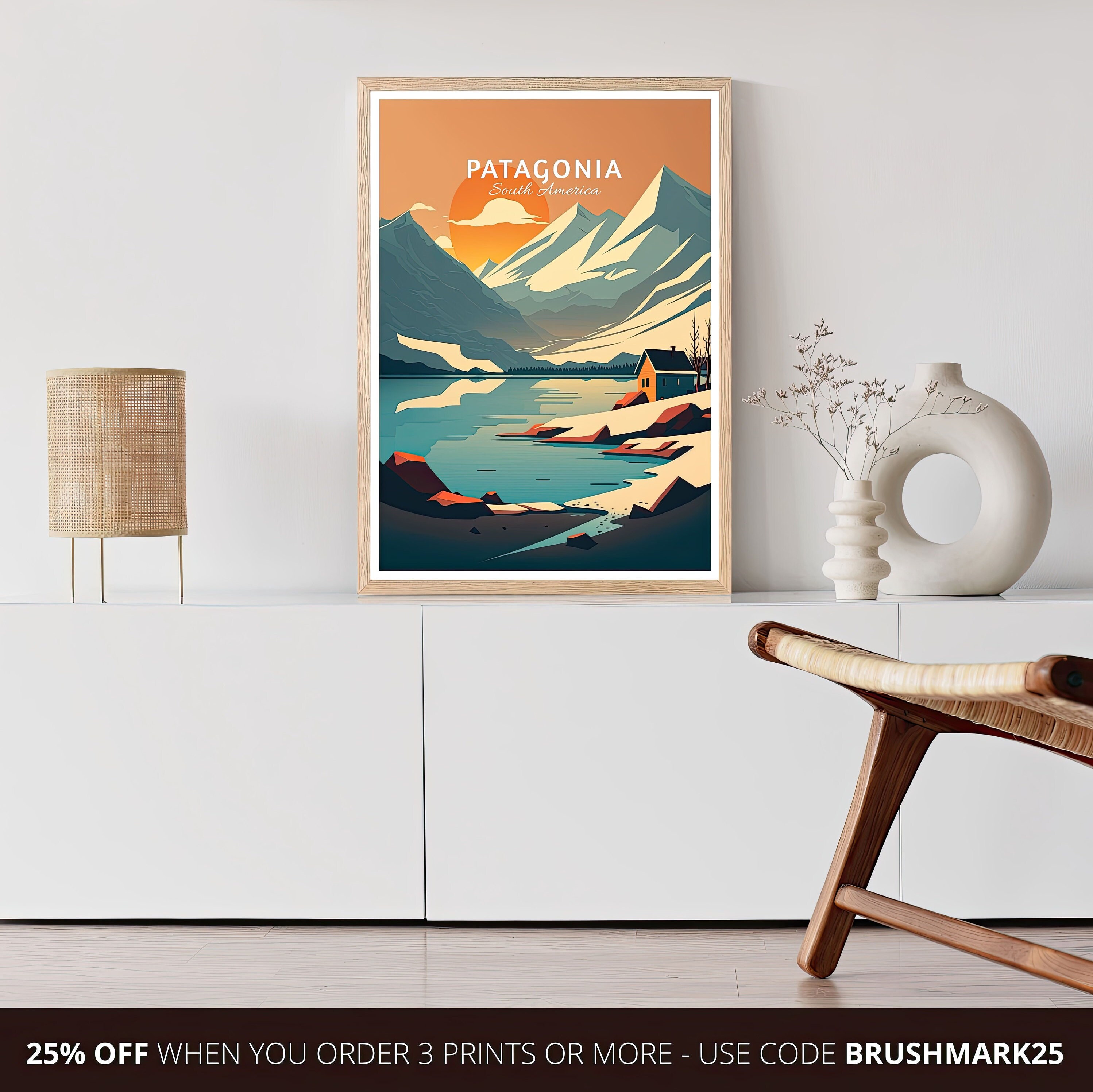 Patagonia traditional travel print - South America, Chili print, South ...