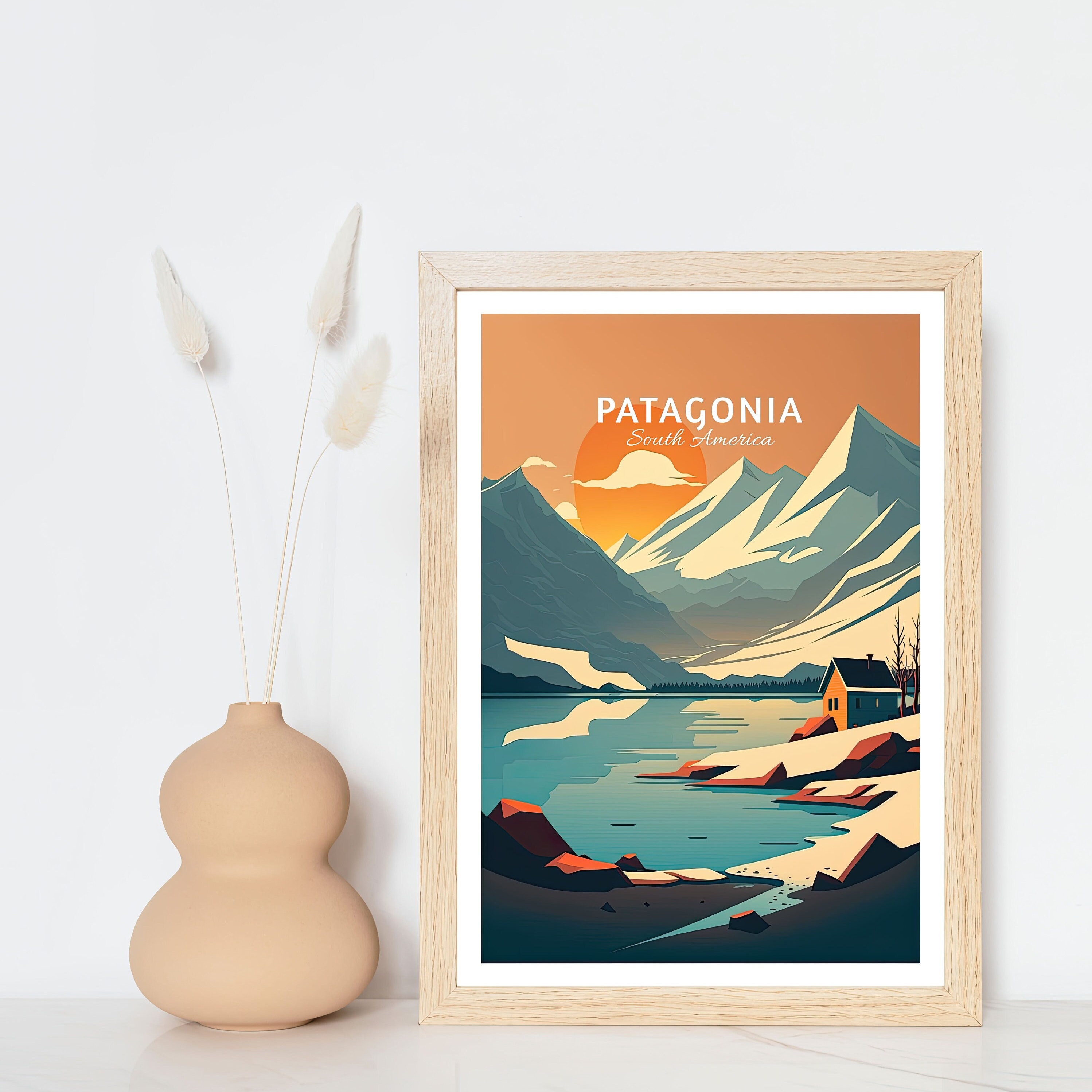 Patagonia traditional travel print - South America, Chili print, South ...