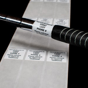 Personalized Name Label for Golf Club Identification Label Golf Club ...