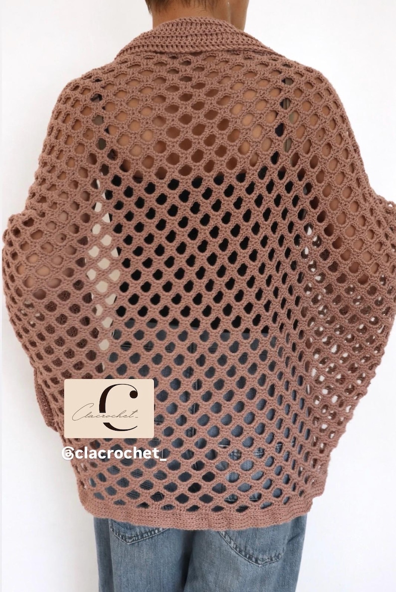 Padrão de crochê em PDF com vídeos: Cardigã Gaia Cocoon, cardigã de ...
