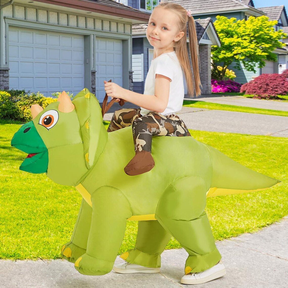 Inflatable Dinosaur Costume Kids Triceratops Costume Halloween Dinosaur ...