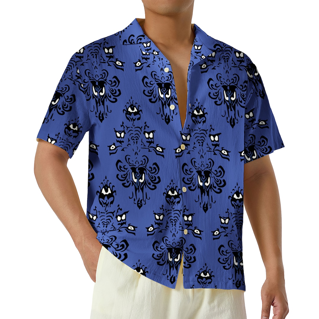 Disney Haunted Mansion Button up Shirt, Disney Halloween Haunted ...