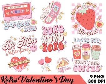Groovy Valentine Clipart - Etsy