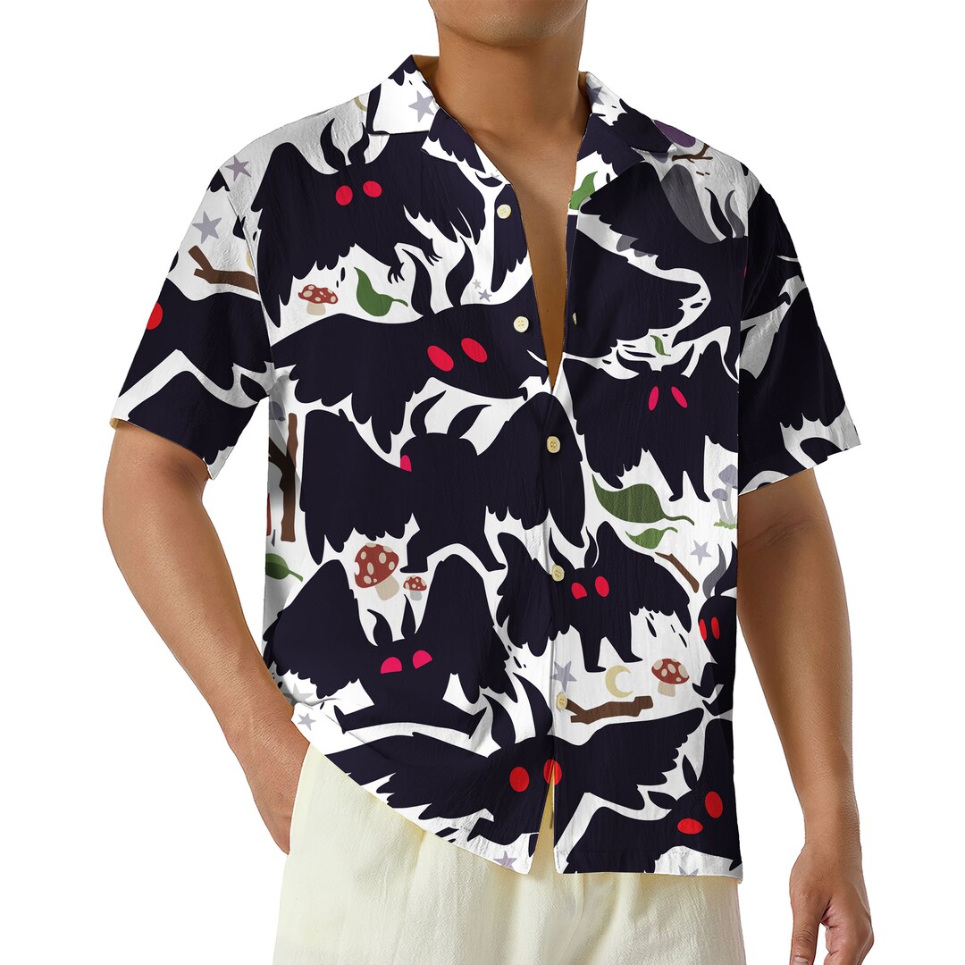 Mothman Hawaiian Shirt, Mothman Monster Cryptid Hawaii Shirt, West ...