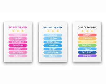 Days of the Week - Educational Poster for Kids - Classroom Visual ...