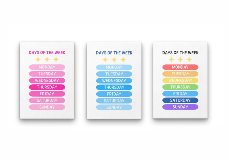 Days of the Week - Educational Poster for Kids - Classroom Visual ...