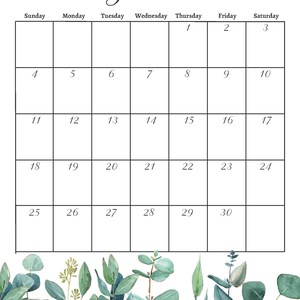 2023 Greenery Calendar | Yearly Calendar Printable | Greenery Printable ...