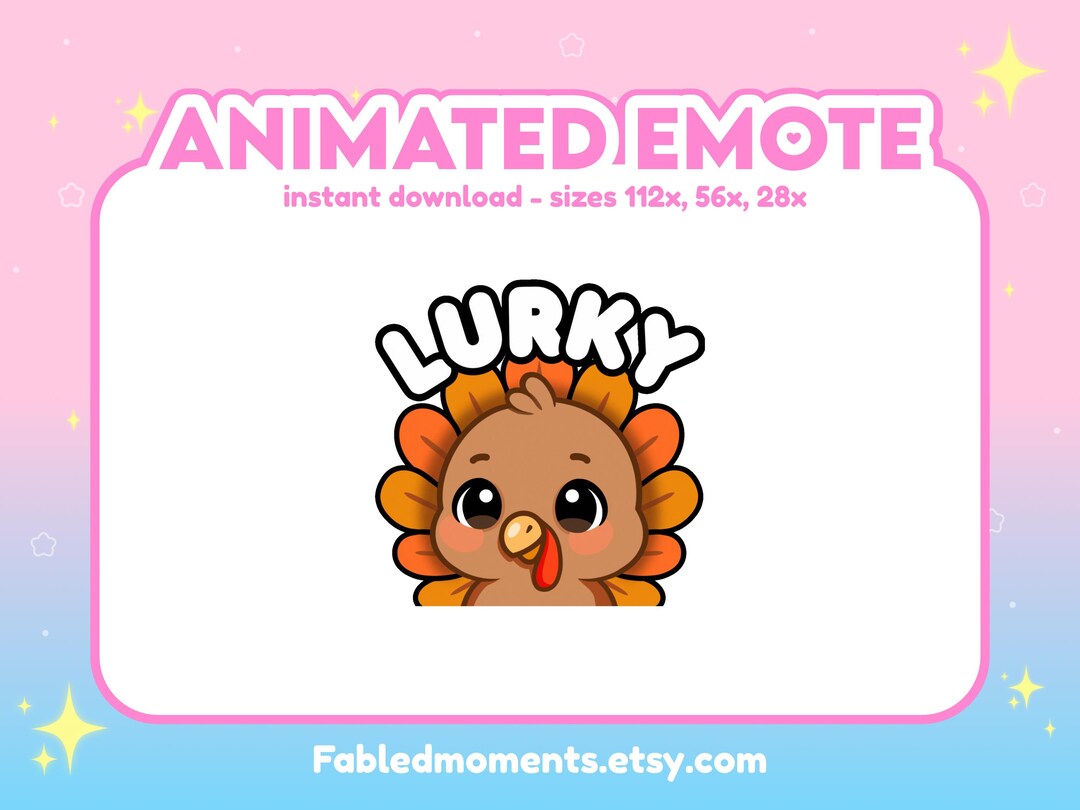 Lurky Turkey Animated Emote / Twitch / Discord / Youtube - Etsy