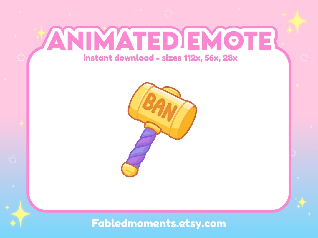 Ban Hammer Emote / Animated Emote / Twitch / Discord / Youtube - Etsy