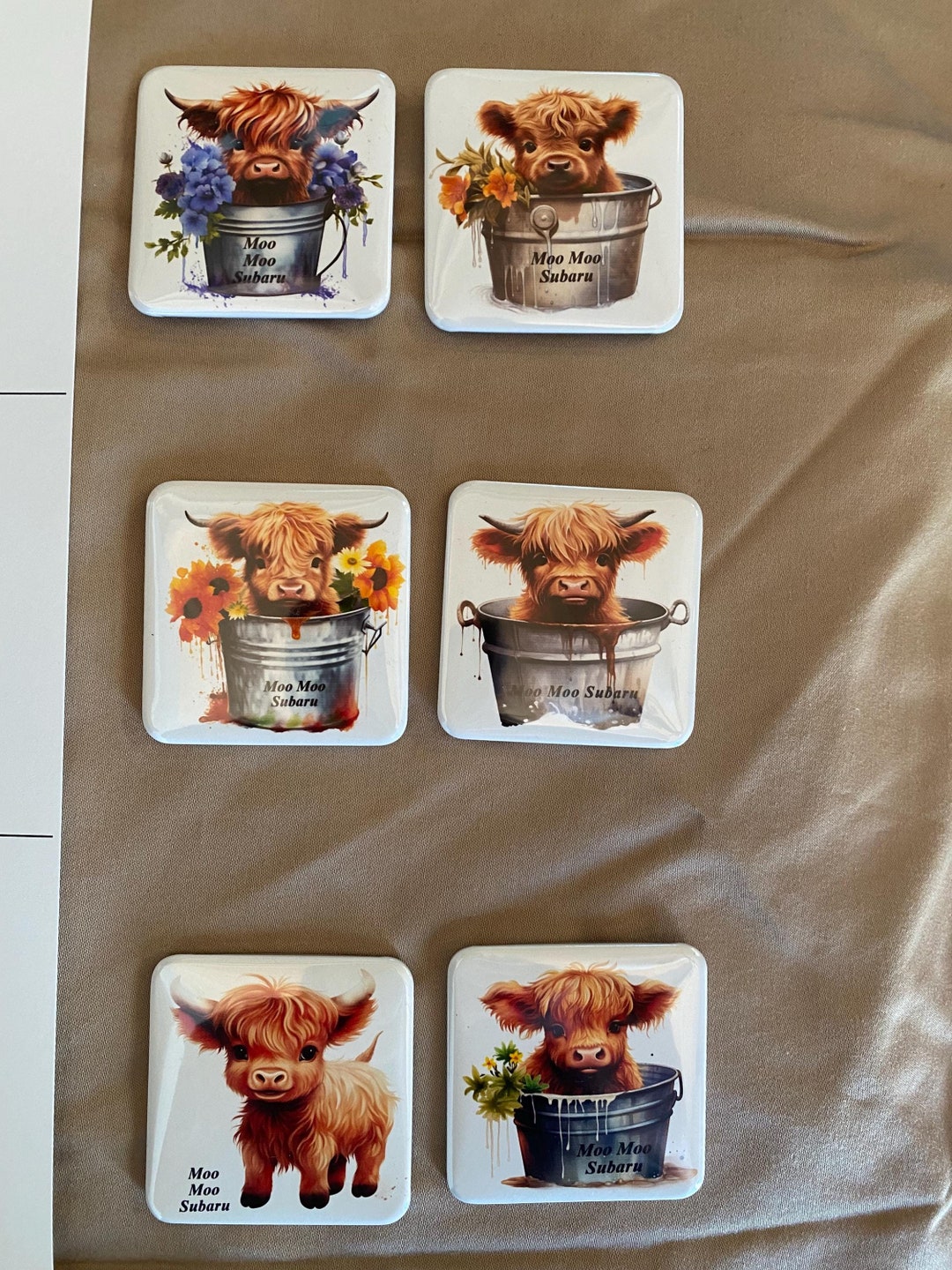 6 Pc Set Moo Moo Subaru Magnets, Small Gift. Get Mooed - Etsy