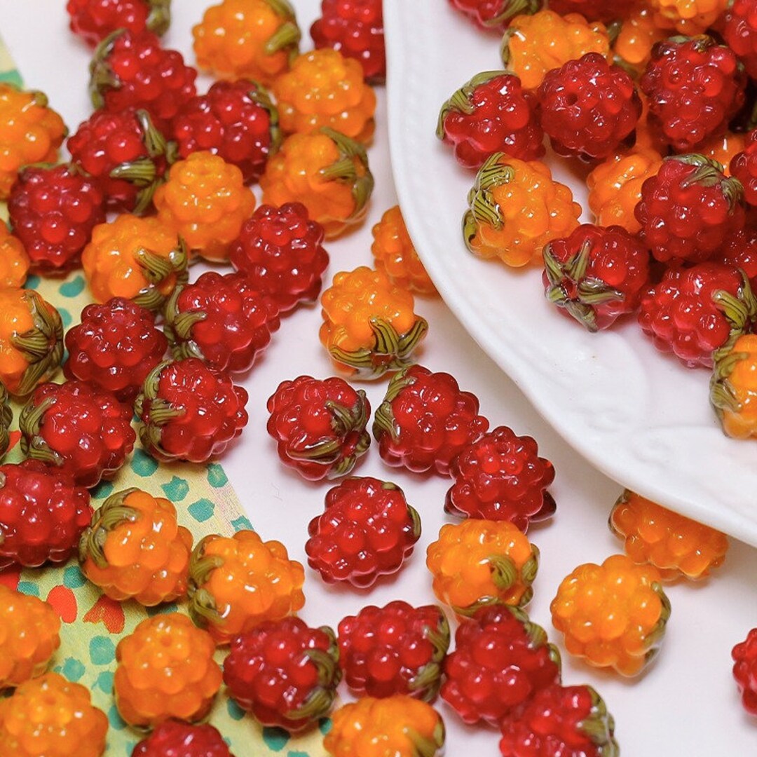 2pcs Raspberry Charms Resin Fruit Jewelry Charms 3D Grape Pendant DIY ...