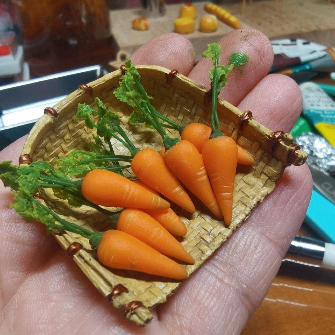 Miniature Carrots , Dollhouse Food, Food for Dollhouse, Mini Food, Doll ...
