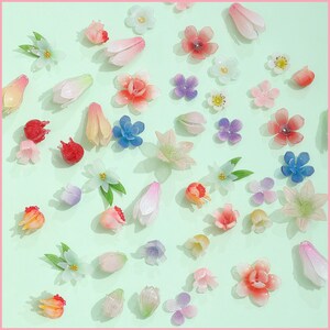 Acrylic Flower Charms , Flower Beads. Earring Flower Beads. Jewelry ...
