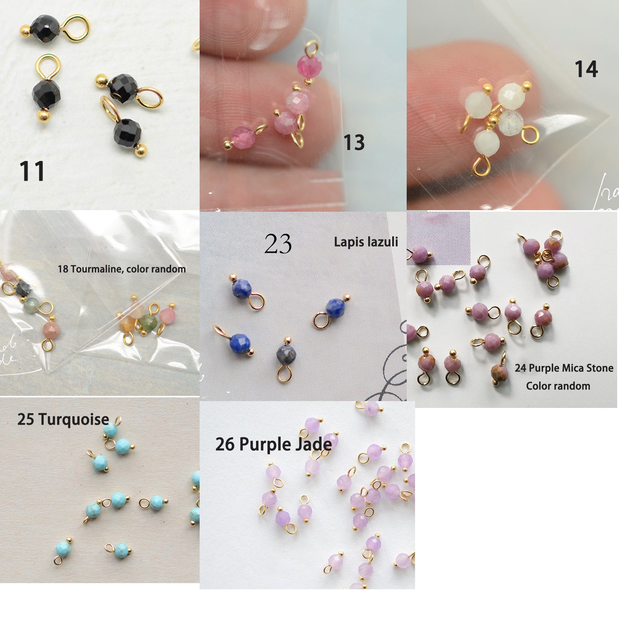 Natural Gemstone Tiny Charm,various Natural Stone Small Pendants,tiny ...