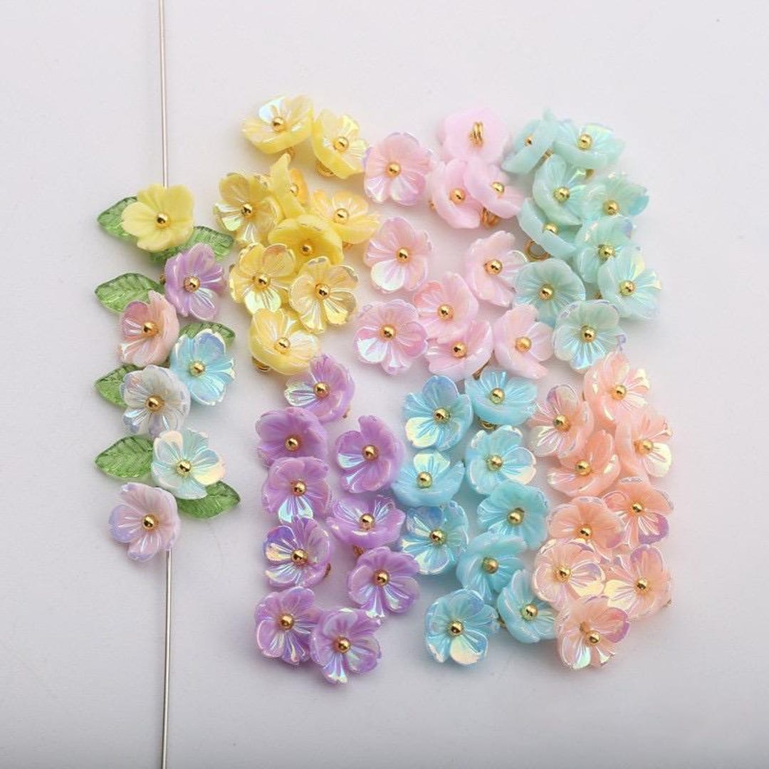 7mm Tiny Flower Beads. Plastic Flower Beads. Acrylic Jewelry Supply - Etsy