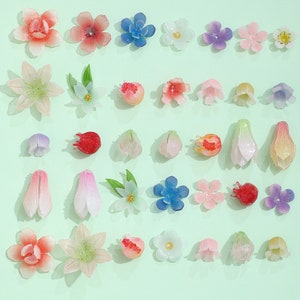 Acrylic Flower Charms , Flower Beads. Earring Flower Beads. Jewelry ...