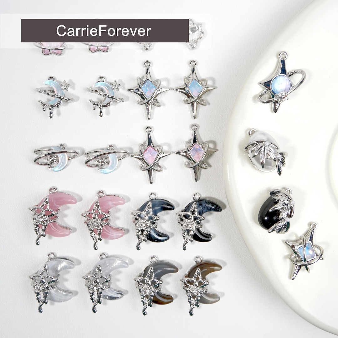 Silver-plated Galaxy Star Moon Sun Universe Themed Charms , Pendant Diy ...